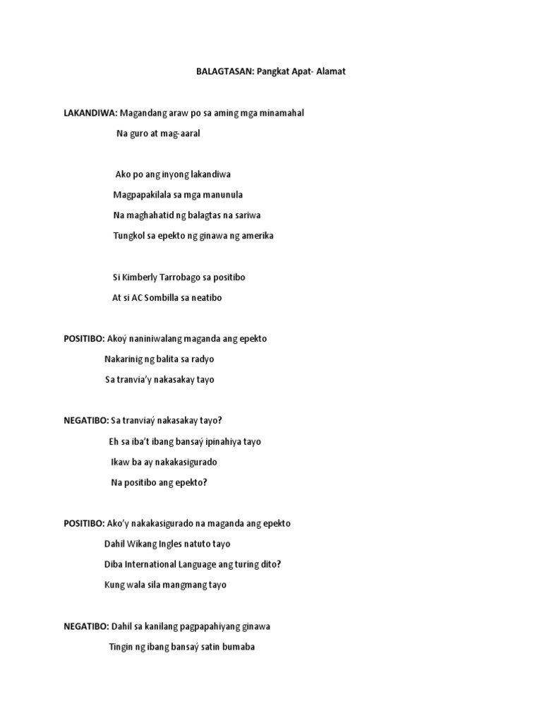 BALAGTASAN | PDF