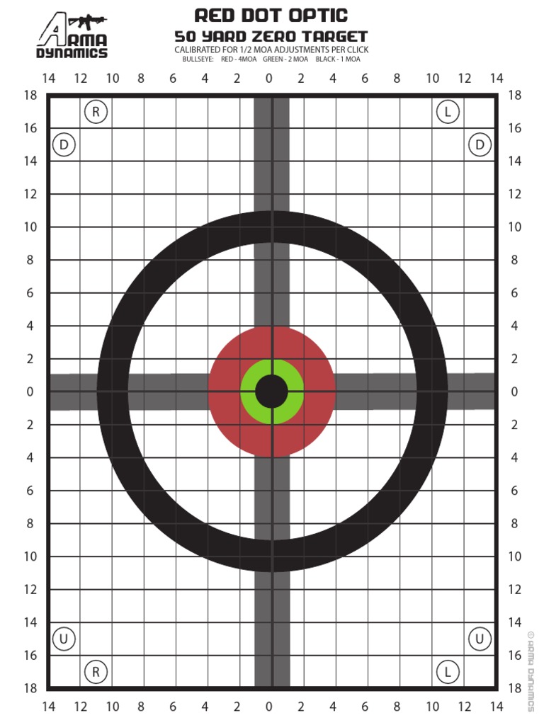 Red Dot 50yd Mod1 PDF | PDF | Minute And Second Of Arc | Projectile Weapons
