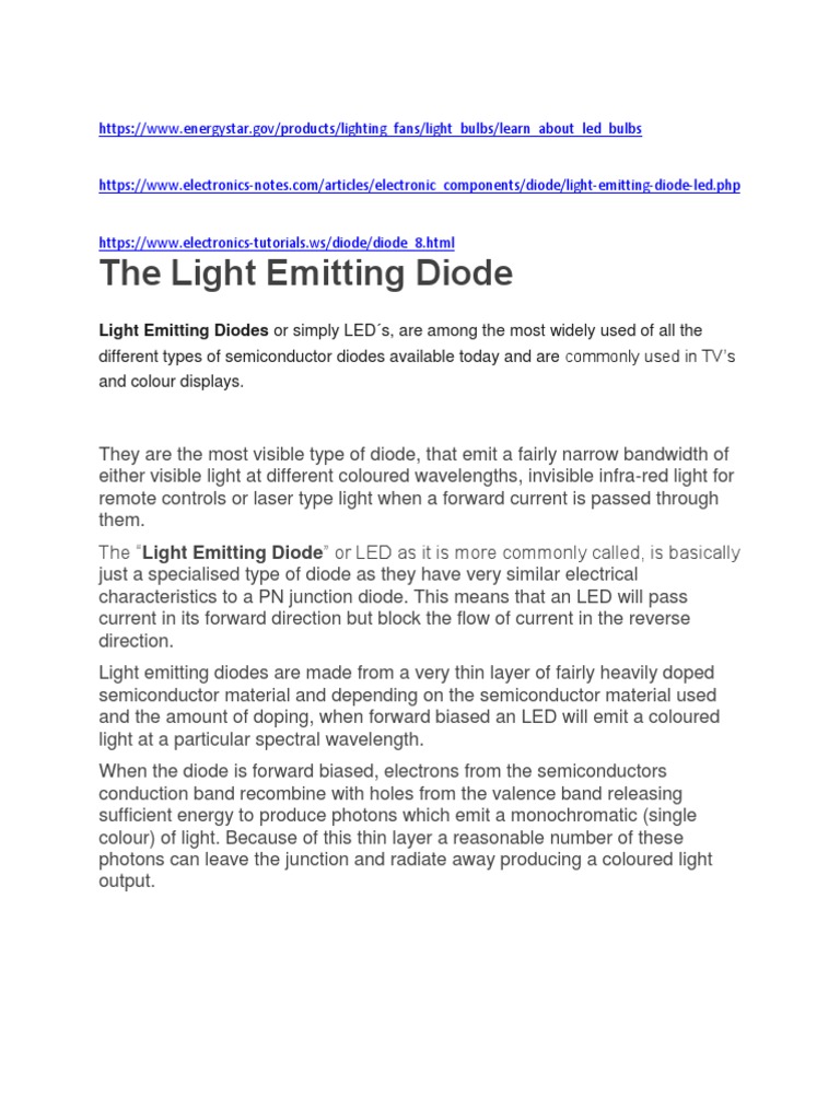 Led | PDF | Light Emitting Diode | Diode