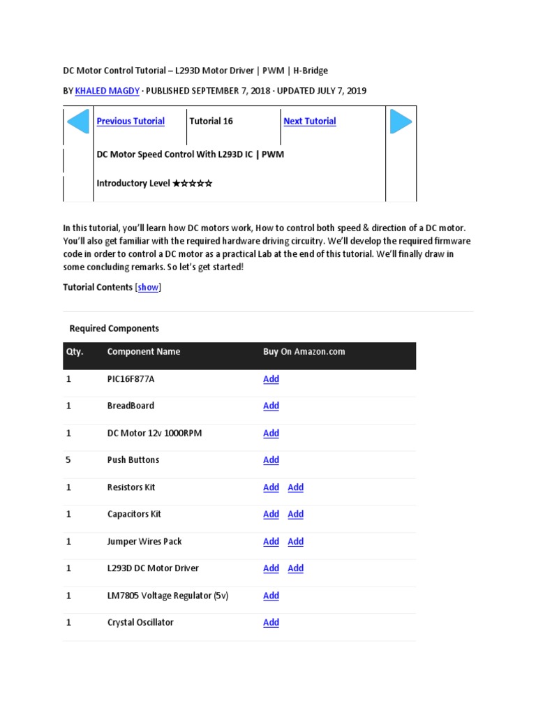 DC Motor Control | PDF | Electric Motor | Direct Current
