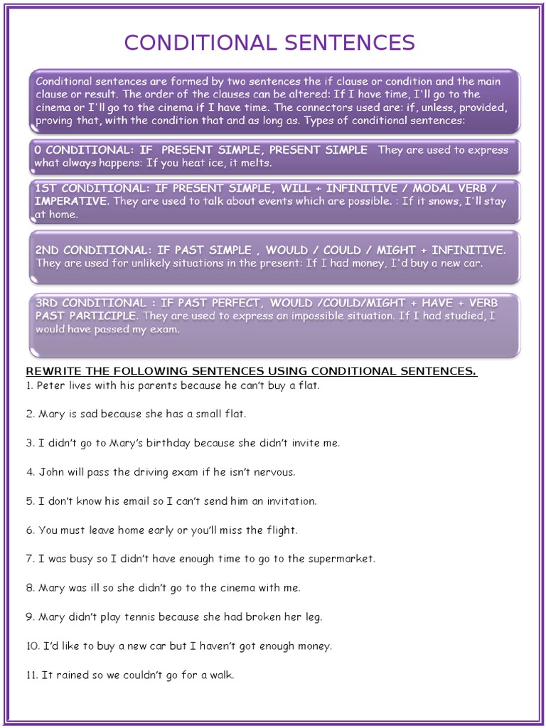 Rewrite Conditional Sentences 29912 | PDF