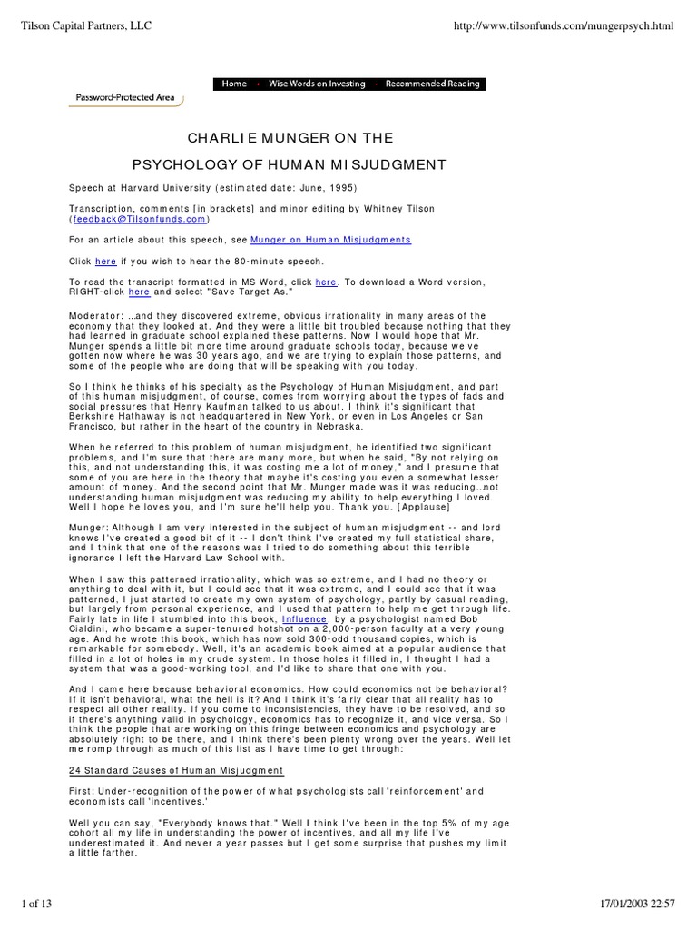 Psychology of Human Misjudgement PDF | PDF | Heuristics In Judgment And ...