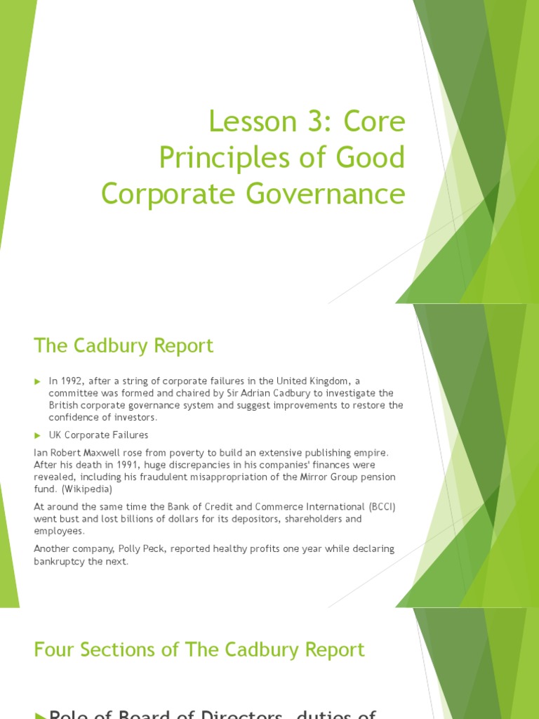 Lesson 3 Corporate Governance | Download Free PDF | Corporate ...