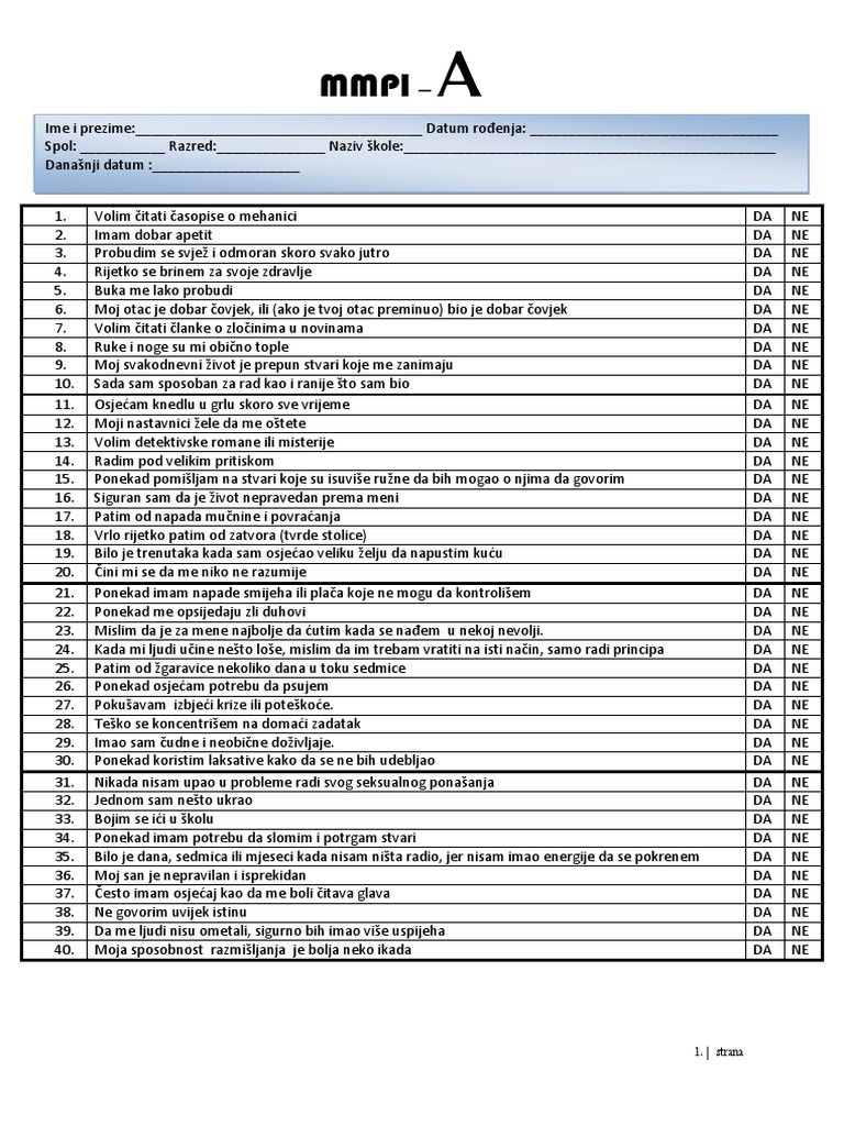 Mmpi A | PDF