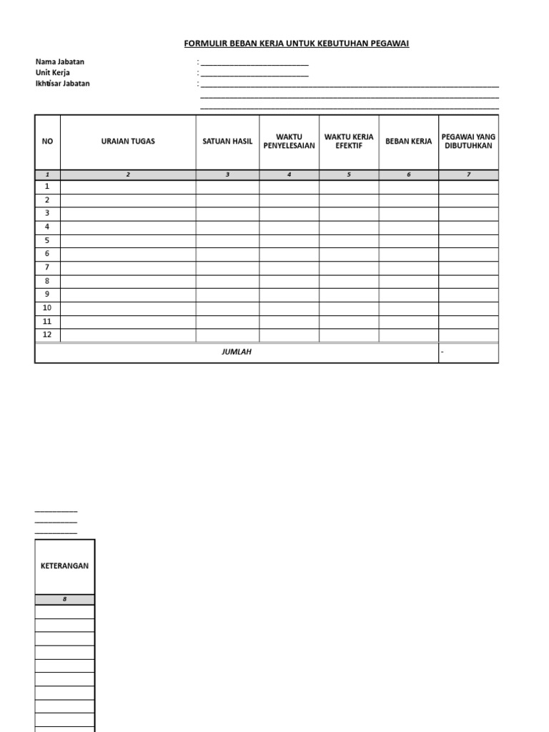 02 Contoh Form Analisis Beban Kerja - Guru Mapel | PDF