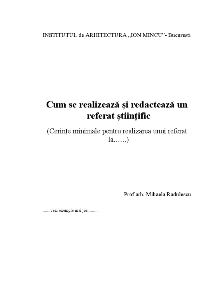 Cum Faci Un Referat | PDF