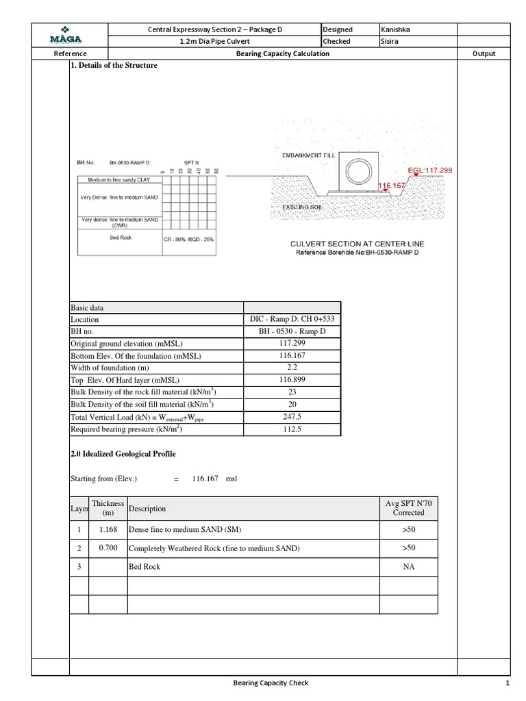 Culvert Calculation - Ramp D 0+533 | PDF | Clay | Infrastructure