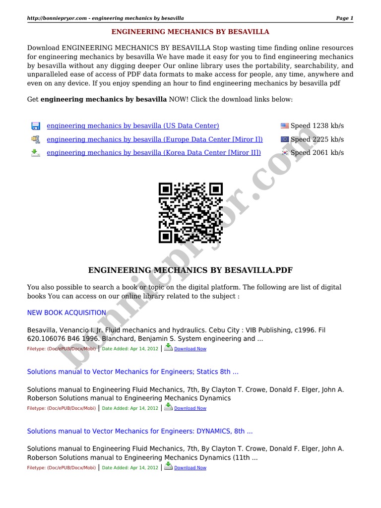 Engineering Mechanics by Besavilla PDF | PDF | Fluid Mechanics | Soft Matter