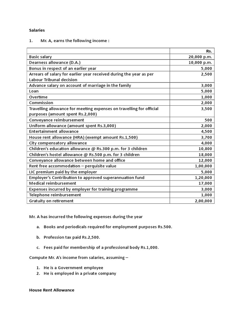 INCOME TAX COMPUTATION-Salaries | PDF | Employment | Salary