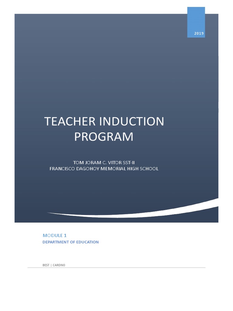 Teacher Induction Program Module 1 Final Version (VITOR, TJ) | PDF ...