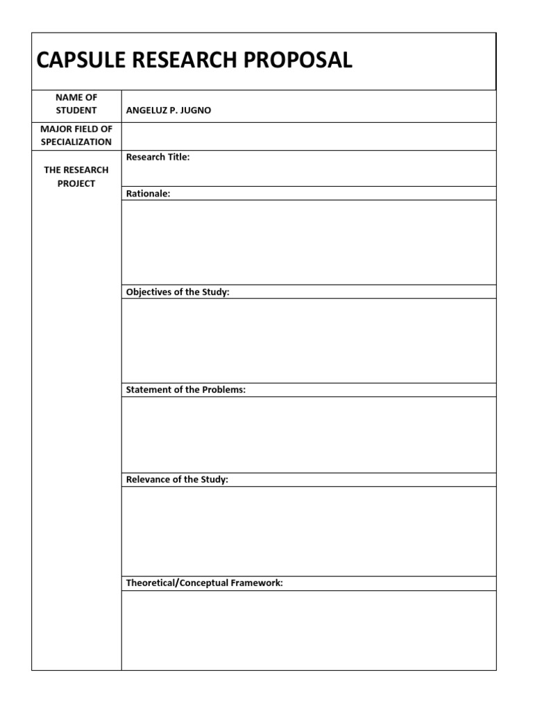 CAPSULE RESEARCH PROPOSAL Format | PDF