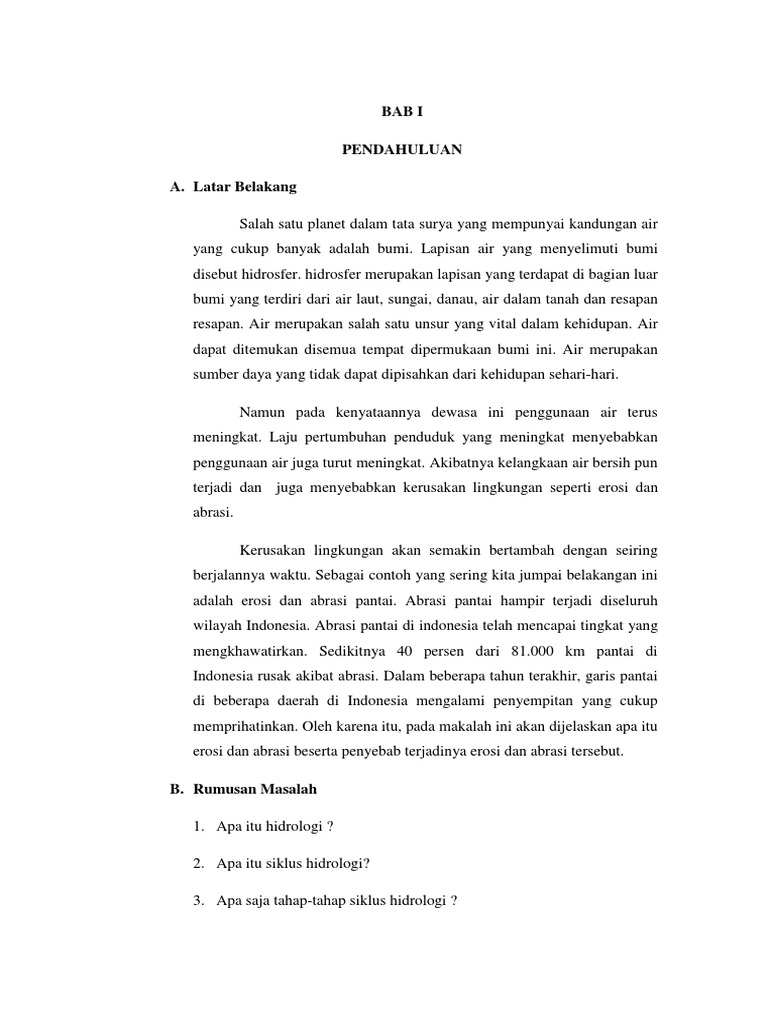 MENGURAI SIKLUS HIDROLOGI, EROSI DAN ABRASI | PDF