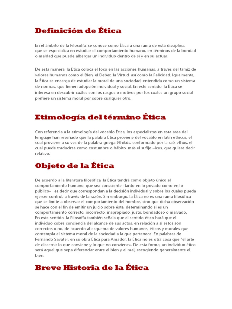Definición y Ramas de la Ética | PDF | Moralidad | Platón
