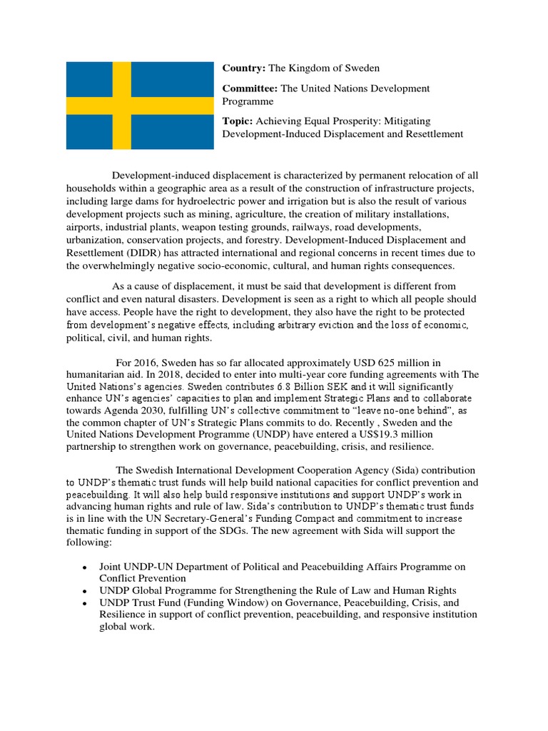 Position Paper UNDP Sweden | PDF | United Nations Development Programme ...