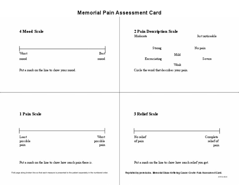 Memorial Pain Assessment Scale | PDF | Symptoms And Signs: General | Pain