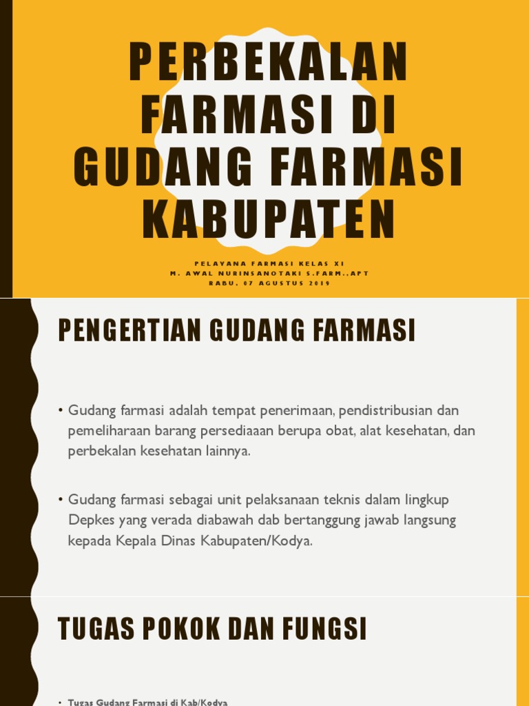Perbekalan Farmasi Di Gudang Farmasi Kabupaten Pdf