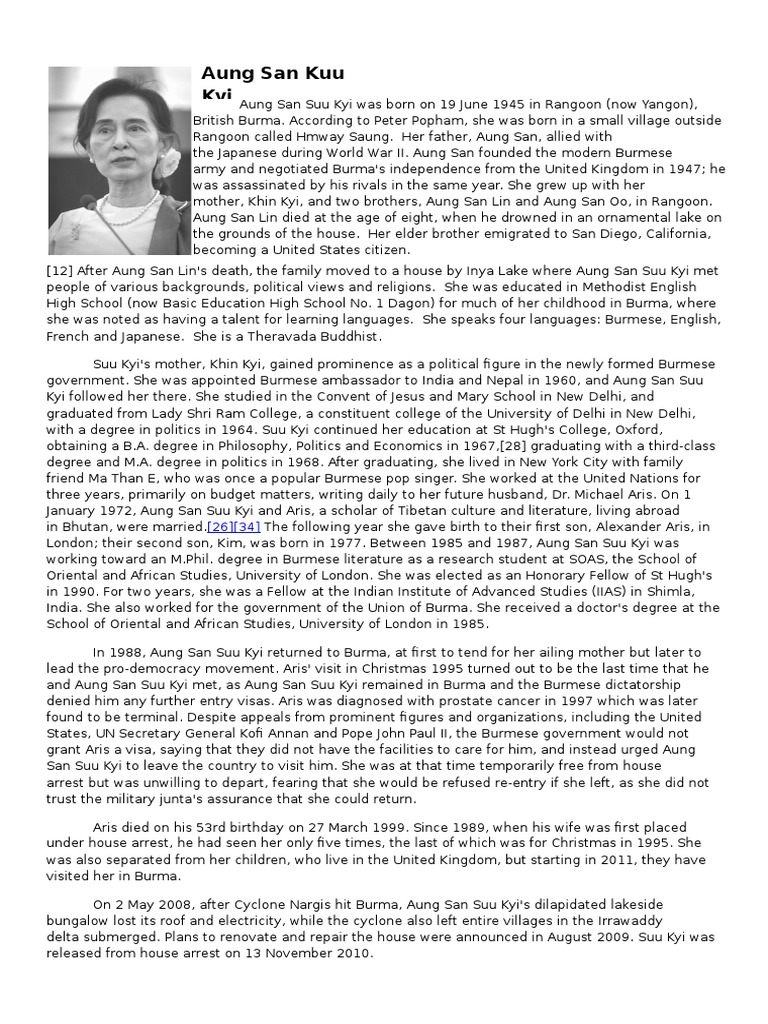 Aung San Suu Kyi | PDF | Myanmar