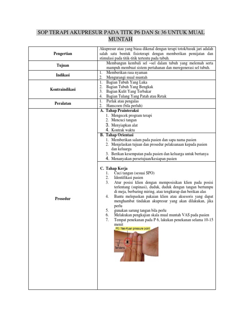 SOP Akupresur | PDF