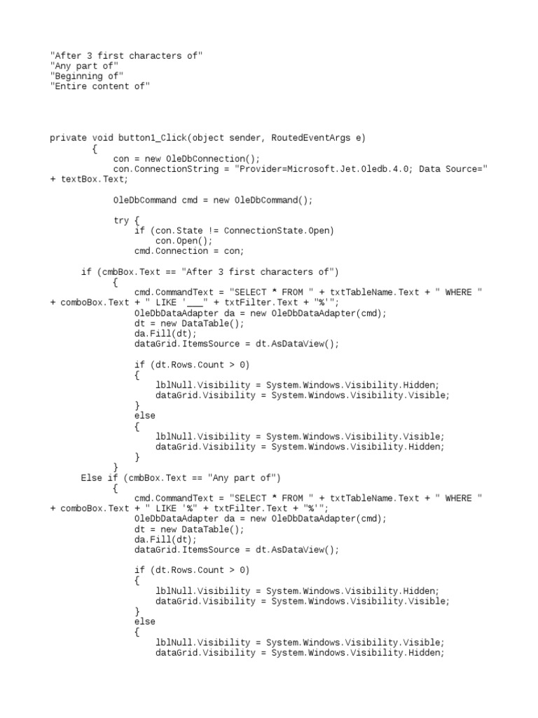 Wpf Database Connection Pdf Computing Computer Data