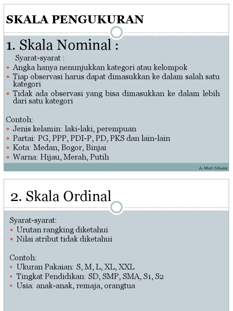 Jenis-Jenis Skala Pengukuran | PDF