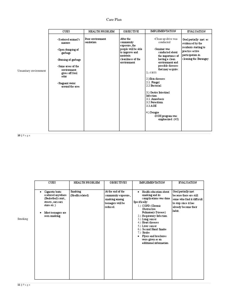 Community Care Plan | PDF | Hypertension | Hygiene
