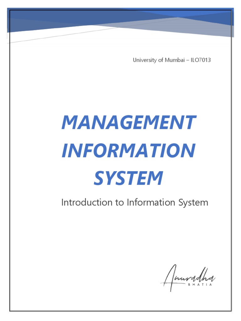 Chapter 1 - Introduction To Information System - NOTES PDF | PDF ...