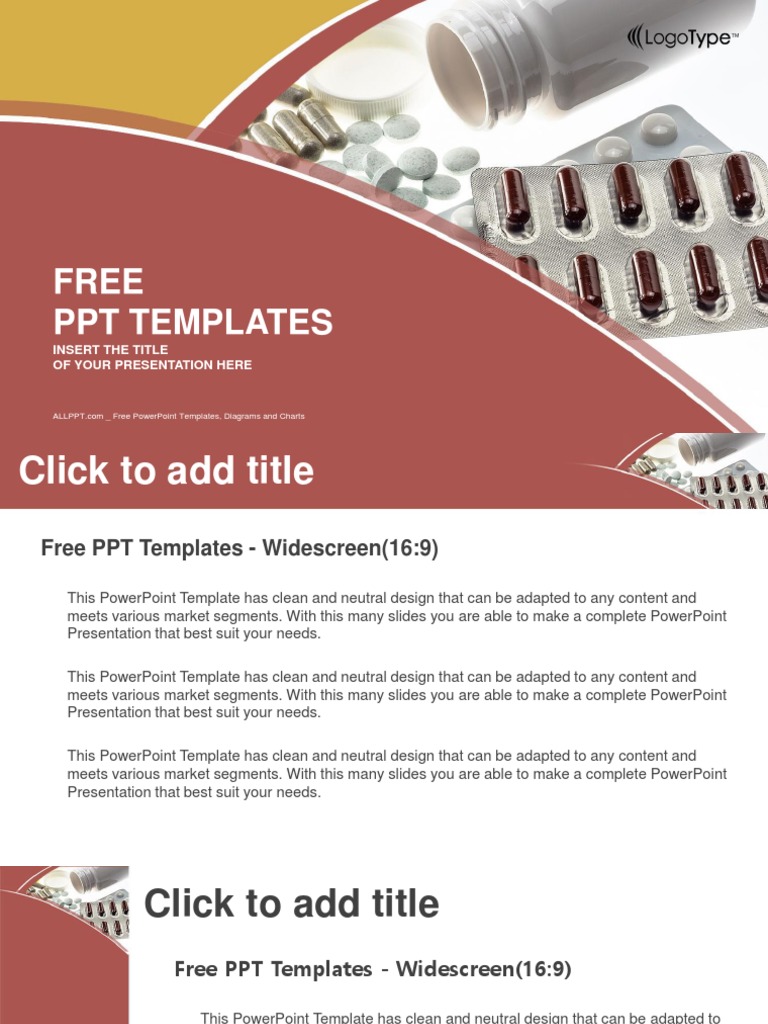 Prescription Medicine Pill Bottle PowerPoint Templates Widescreen | PDF