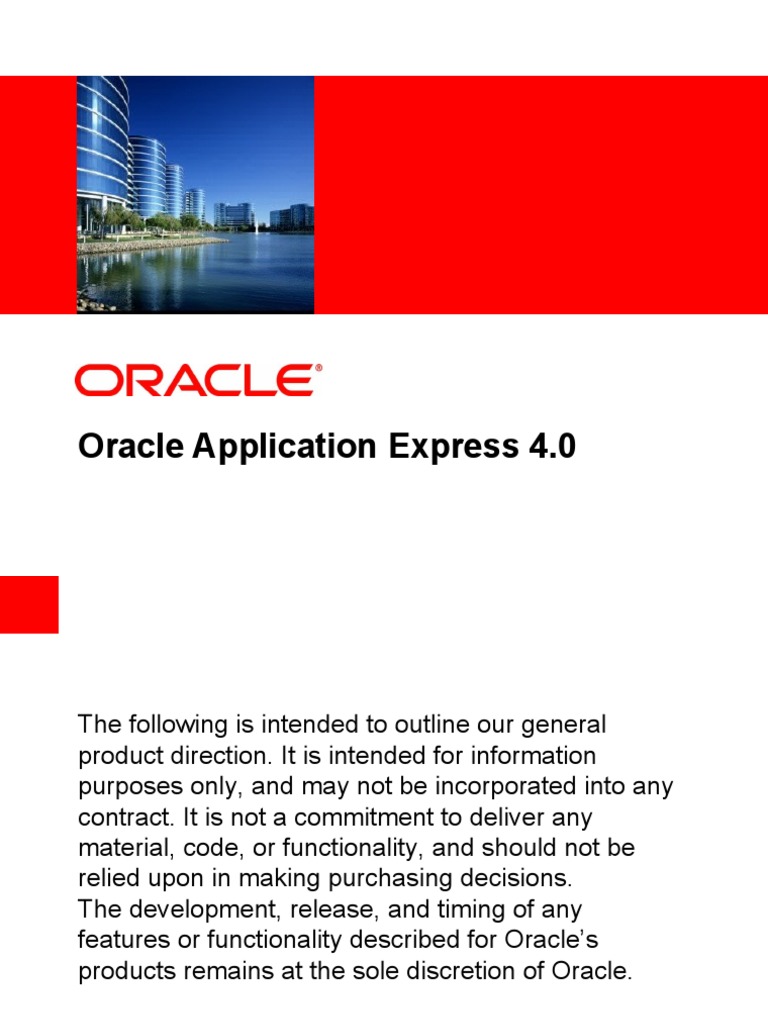 Oracle Application Express 4.0 | PDF | World Wide Web | Internet & Web