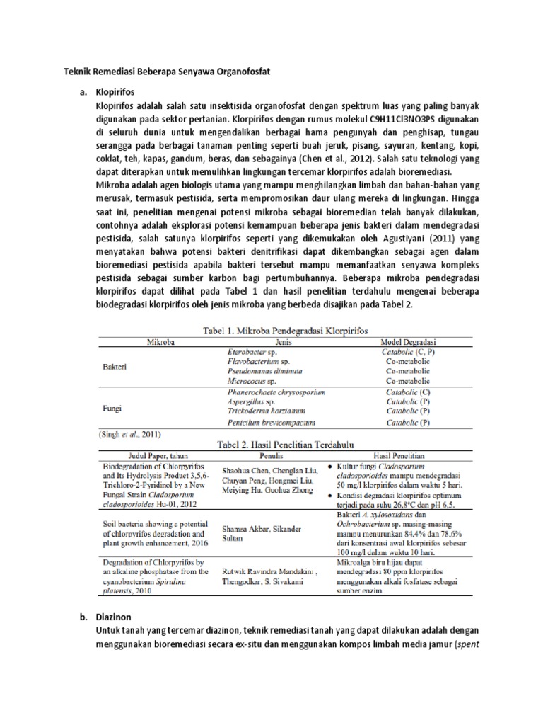 Teknik Remediasi Beberapa Senyawa Organofosfat | PDF