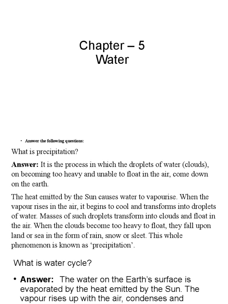 Class 7 Geography: Water Overview | PDF | Tide | Water