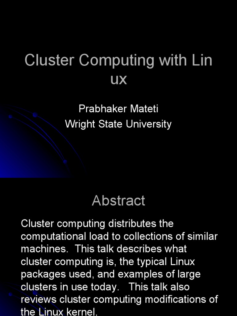 Cluster Computing With Lin Ux | PDF | Computer Cluster | Parallel Computing