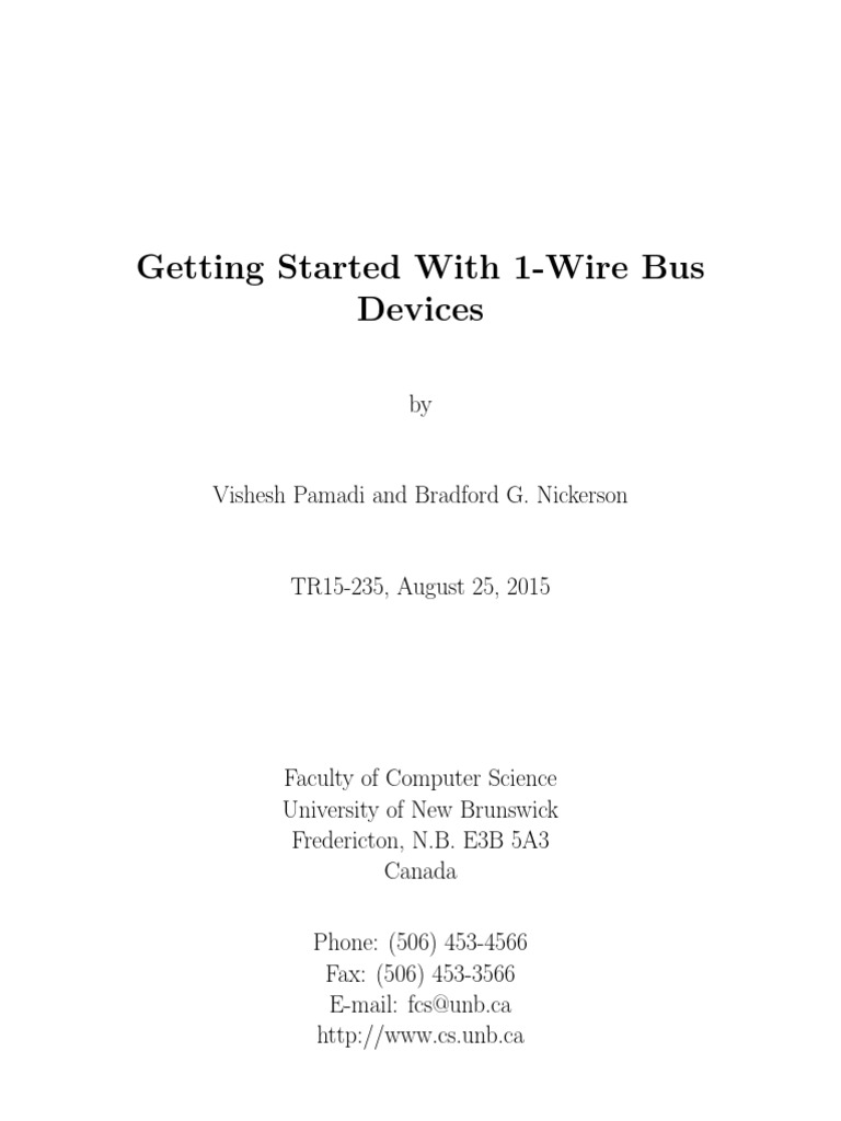 Getting Started With 1 Wire Bus Devices TR15-235 | PDF | Wireless ...