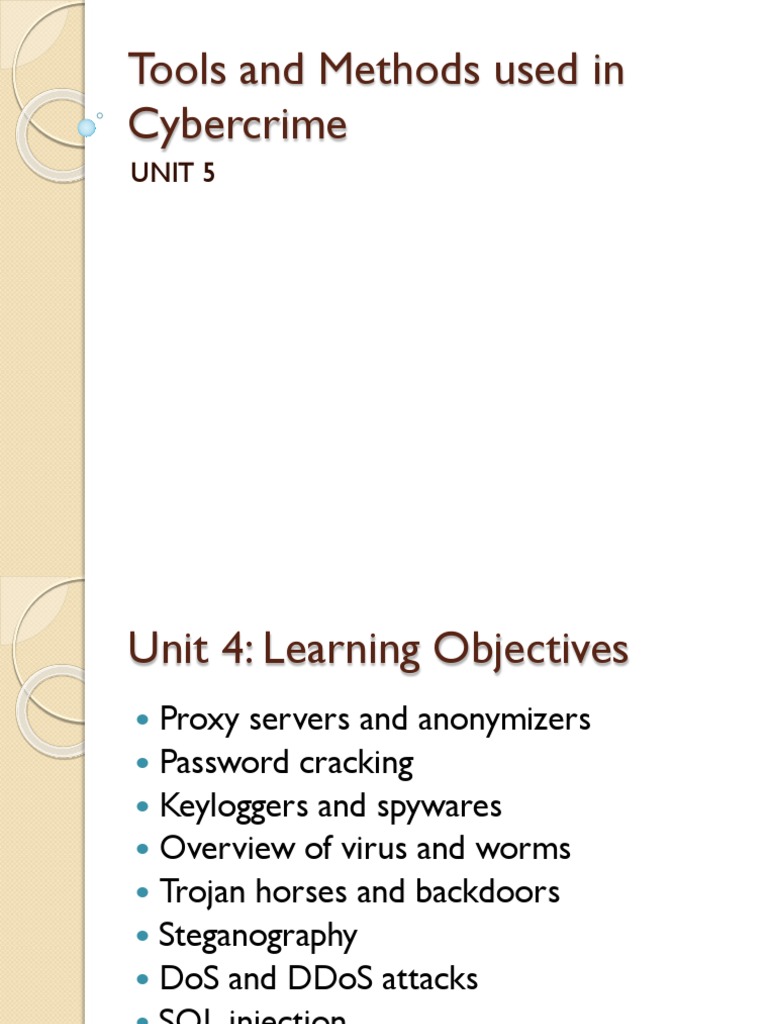 Cyber Security Unit - V | PDF | Denial Of Service Attack | Computer Virus