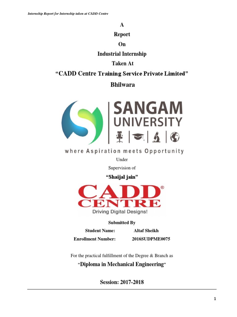 Summer Internship FOR Autocad Report Altaf Sheikh | PDF | Auto Cad ...