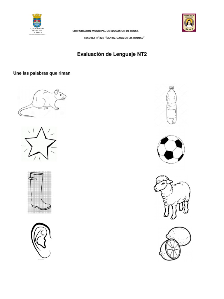 Prueba de Rimas Kinder | PDF