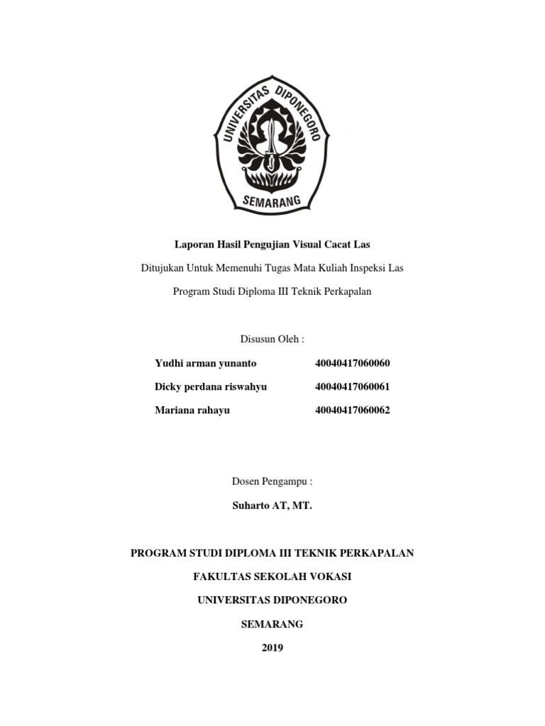 Laporan Hasil Pengujian Visual Cacat Las | PDF