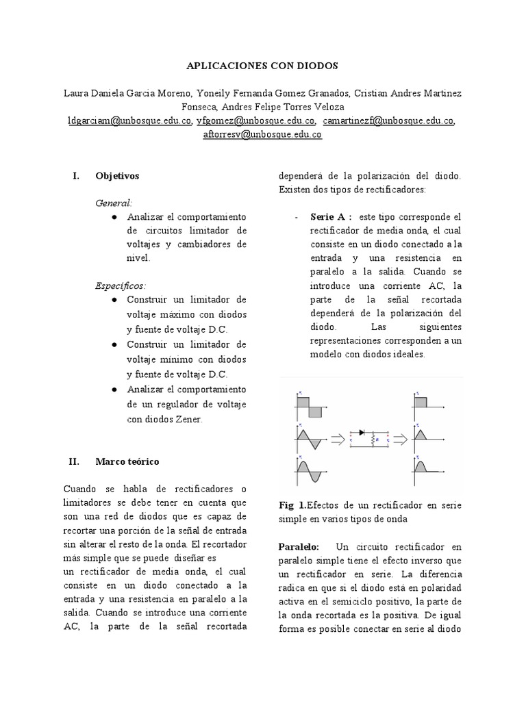 Laboratorio 5 - Aplicaciones Con Diodos. | PDF | Rectificador | Diodo