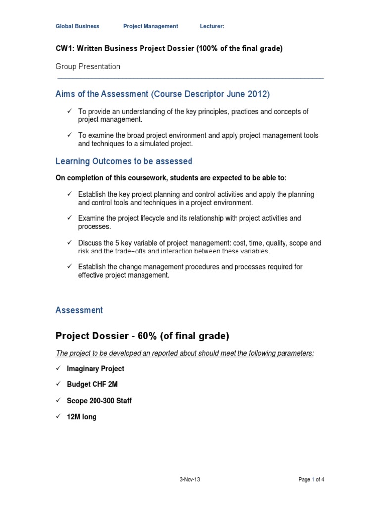 Project Management Course Guide | PDF | Project Management | Business