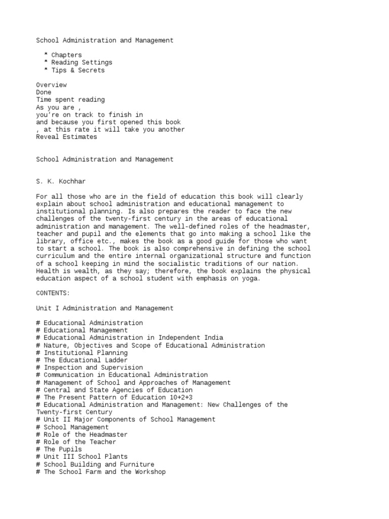School Administration and Management | PDF | Curriculum | Teachers