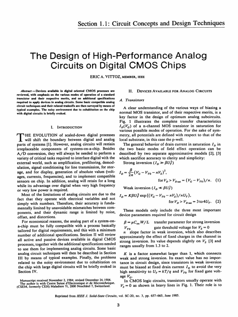 The Design of High-Performance Analog Circuits On Digital CMOS Chips ...