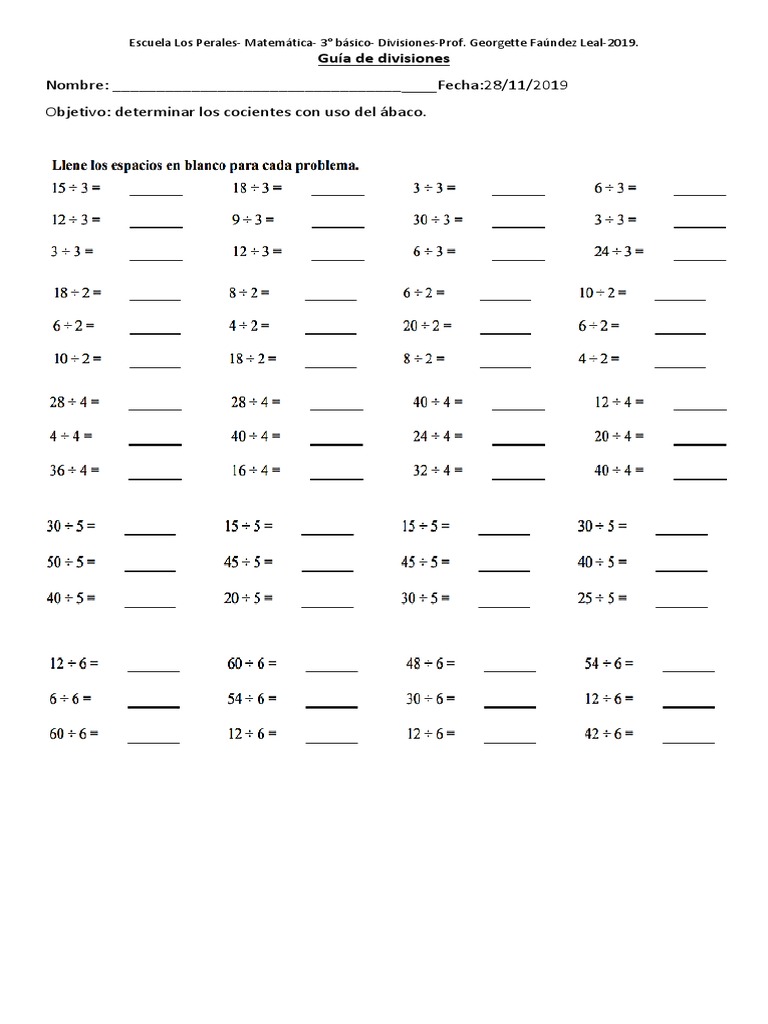 Guía de Divisiones 3 Básico | PDF | Ciencias sociales