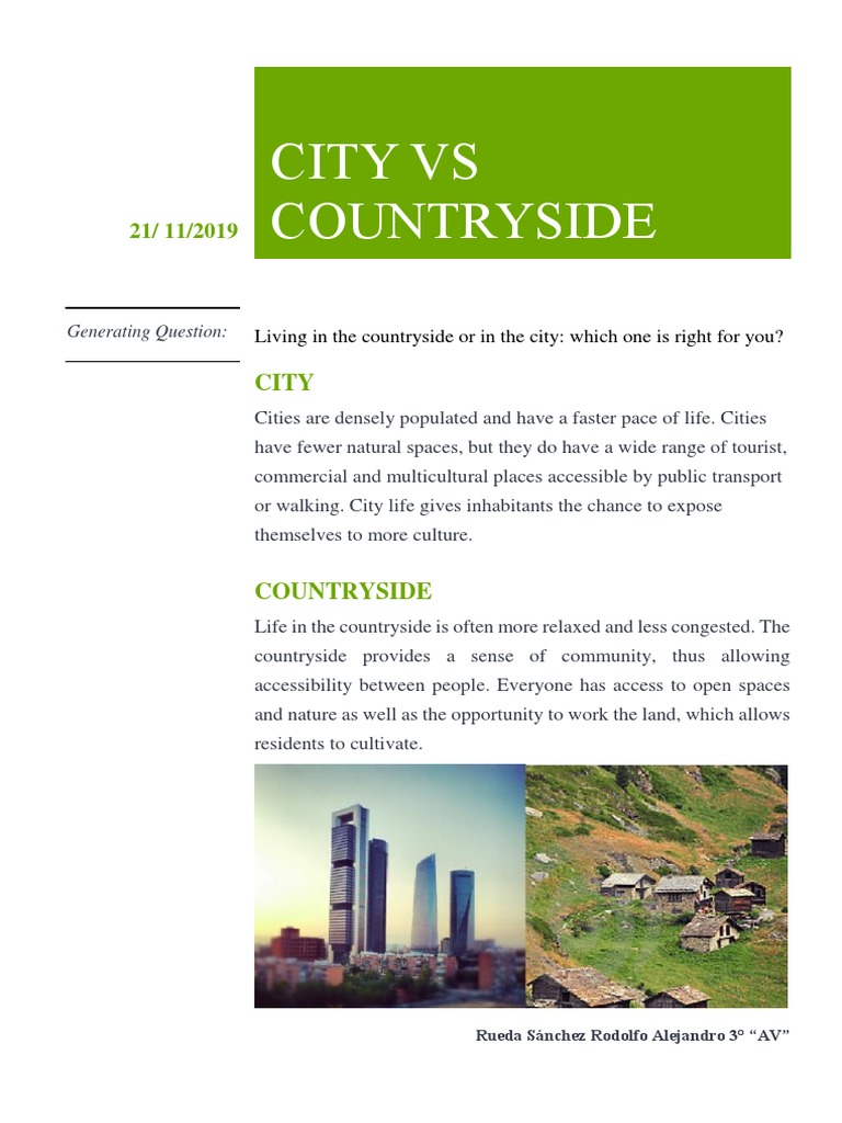 City Vs Countryside | PDF