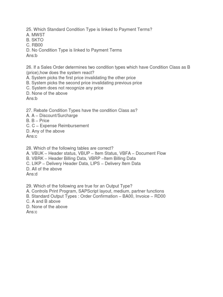 SAP SD Interview QS | PDF