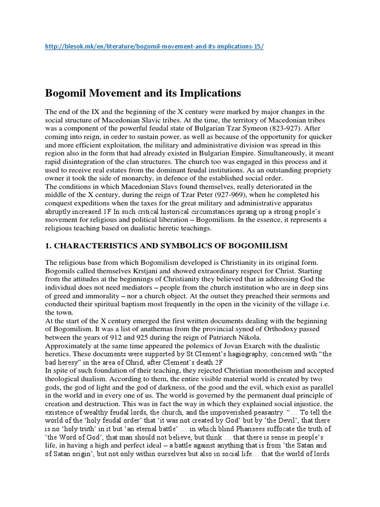Bogumil Movement | PDF | Christian Church | Religious Faiths
