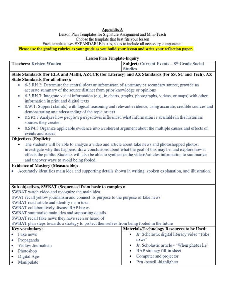 Lesson Plan - When Photos Lie and Fake News | PDF | Lesson Plan | News