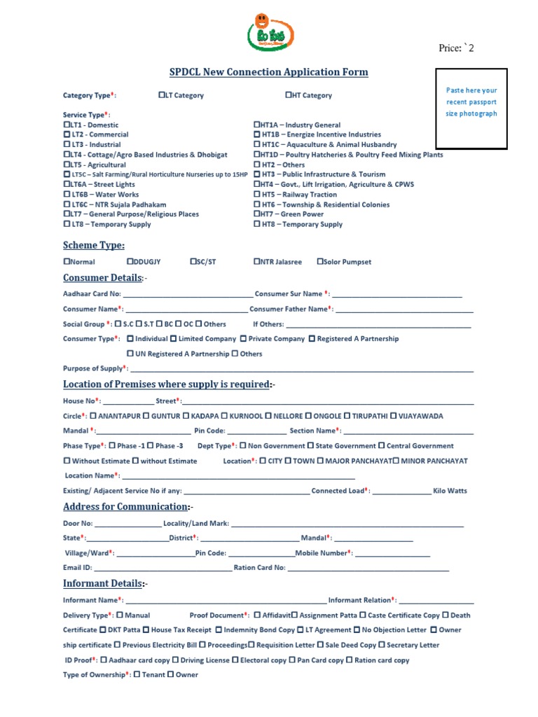 New Connection-SPDCL PDF | PDF | Agriculture | Business