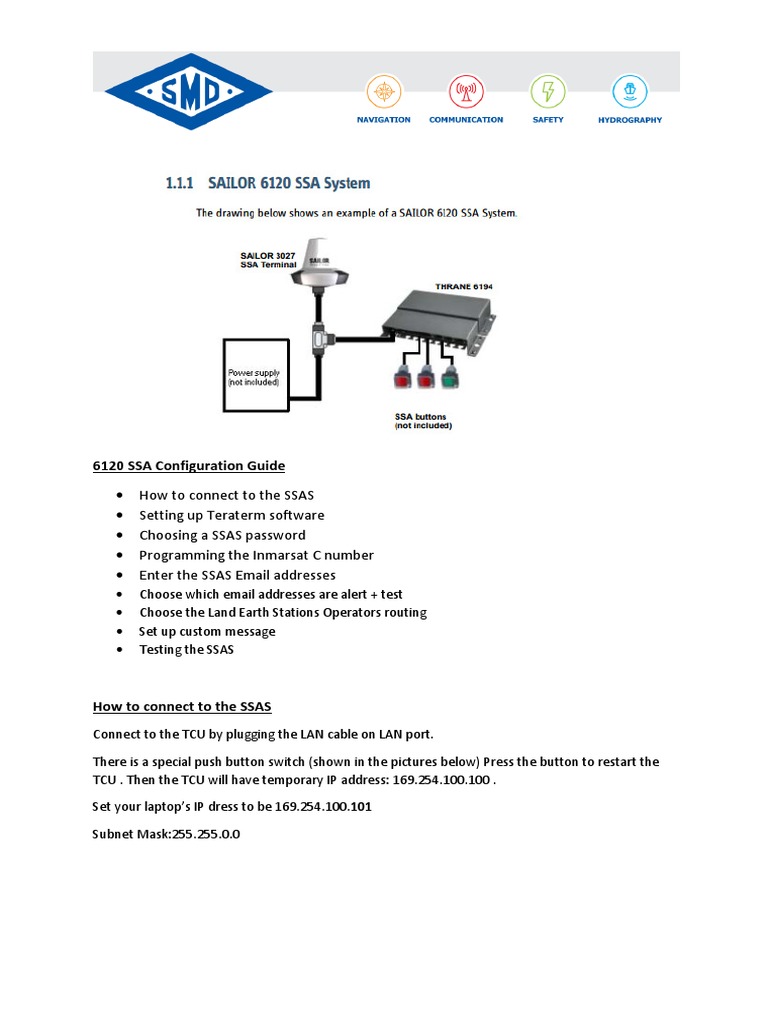 Thrane 6120 SSAS Configuration | PDF | Local Area Network | Internet ...