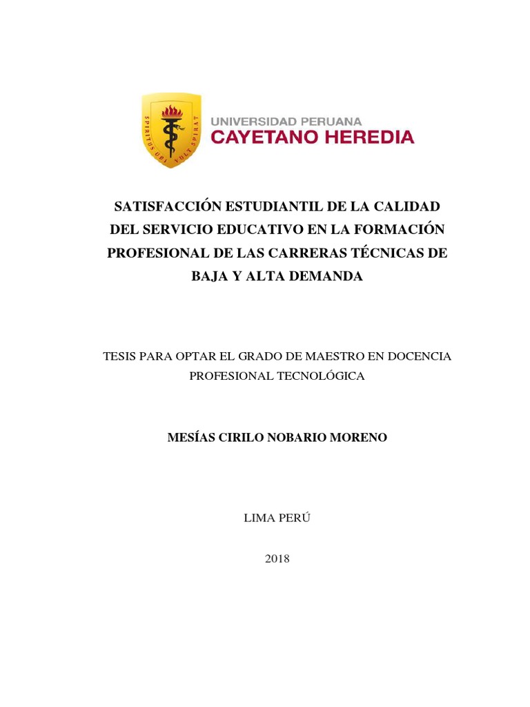 Satisfaccion NobarioMoreno Mesias | PDF | Calidad (comercial) | Institución