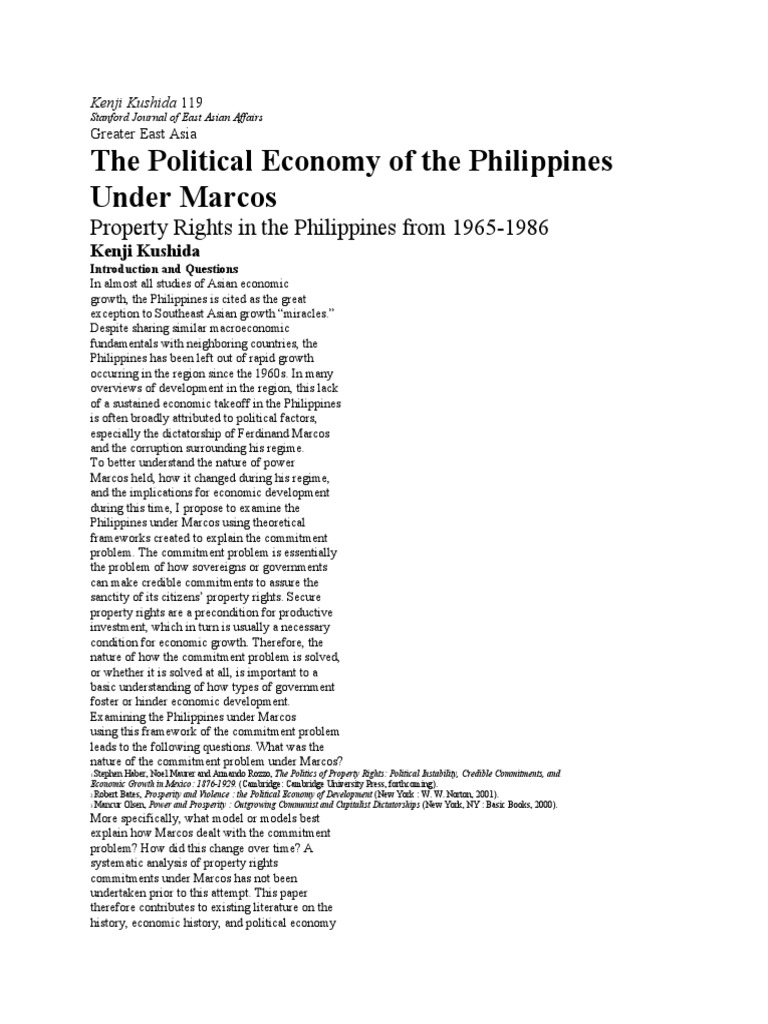 The Political Economy of The Philippines Under Marcos | PDF ...