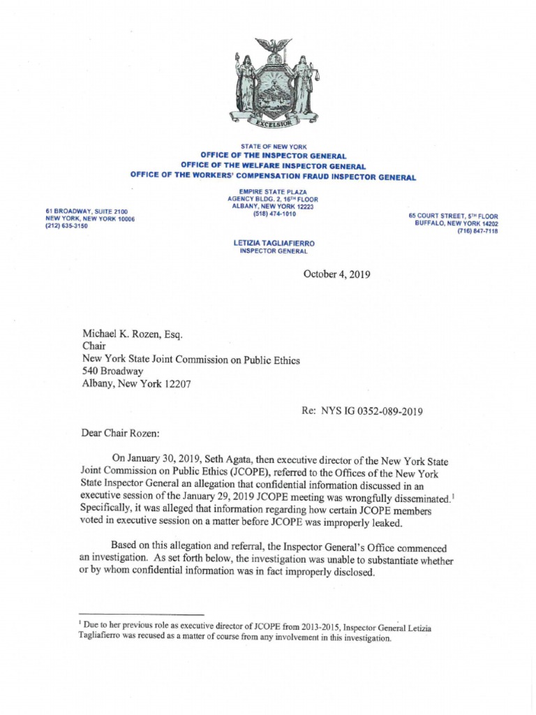 State IG's Letter | PDF